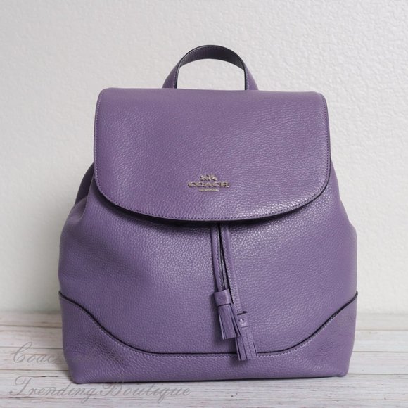 Coach | Bags | Nwt Coach Elle Leather Backpack In Dusty Lavender | Poshmark